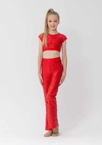 Studio 7 Sequin Stage Pants | Red | Dancewear Nation Australia