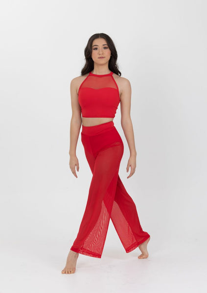 Studio 7 Mesh Performance Pants | Red | Dancewear Nation Australia
